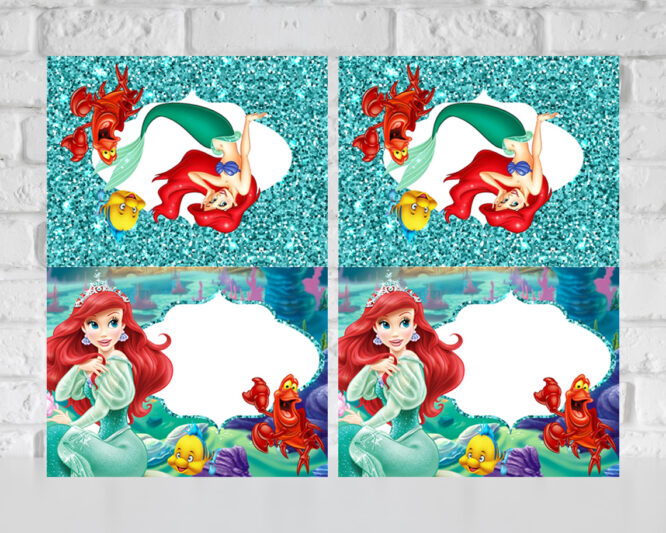 Ariel The Little Mermaid Food Tent Cards – Printable Party Labels for ...