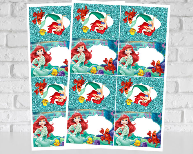 Ariel The Little Mermaid Food Tent Cards – Printable Party Labels for ...
