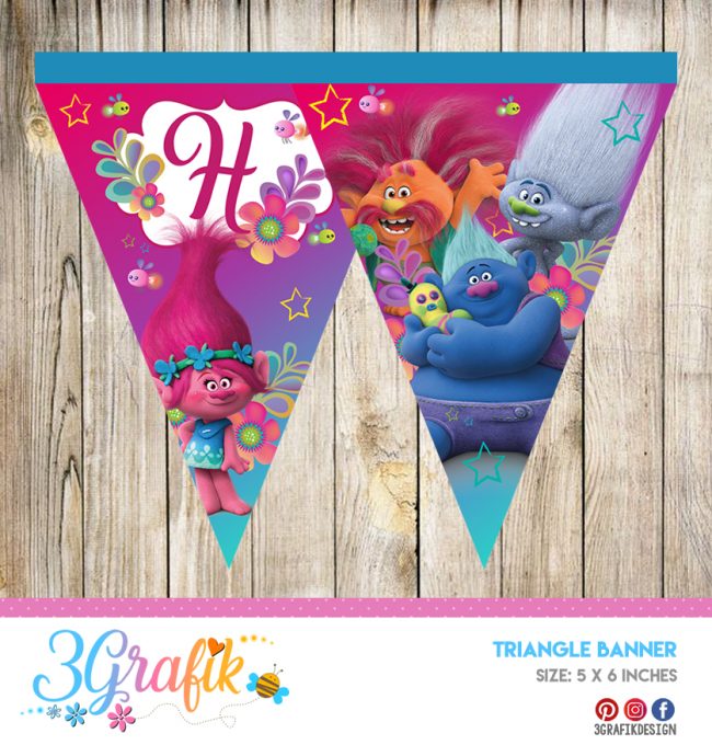 Trolls Banner – Banners and Garlands – Printable - 3Grafik