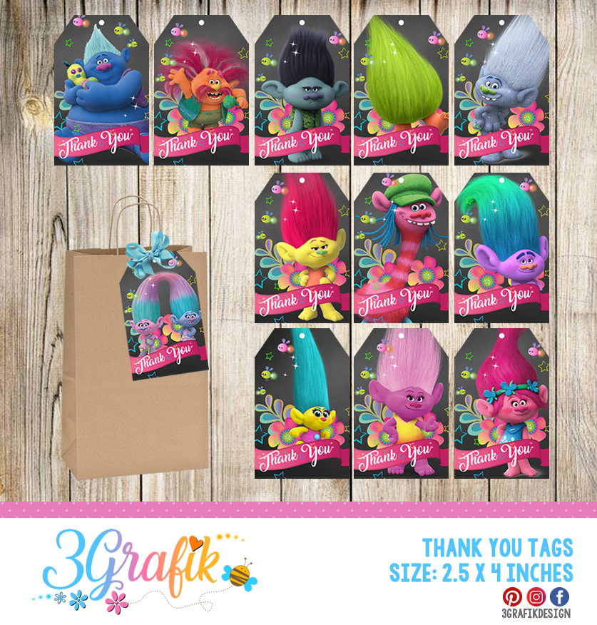 Troll – Thank You Tags – Printable - 3Grafik