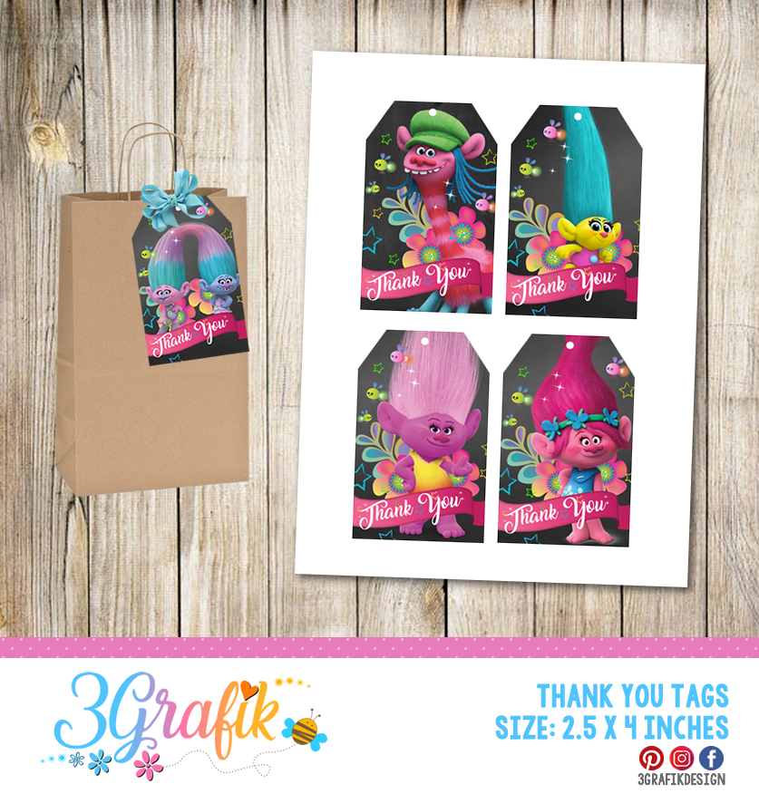 Troll – Thank You Tags – Printable - 3Grafik