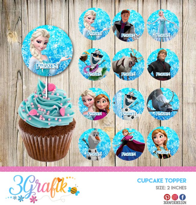 Frozen – Cupcake Topper – Printable - 3Grafik