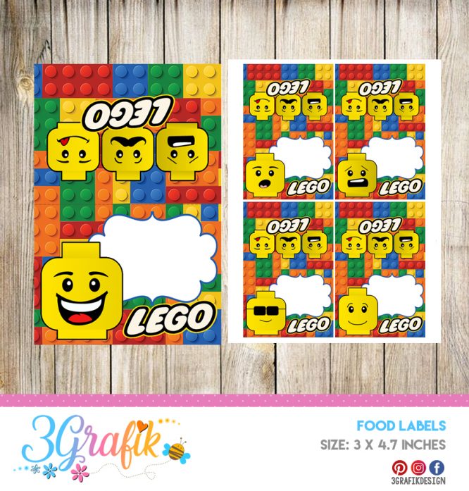 Lego – Food Tent Cards – Printable - 3Grafik