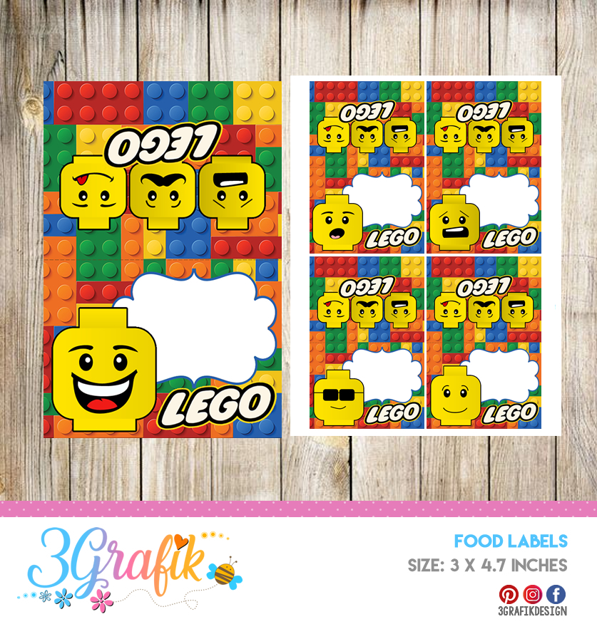 Lego – Food Tent Cards – Printable - 3Grafik