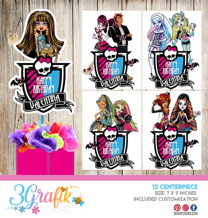 Monster High Centerpiece : Edit, Download | party supplies