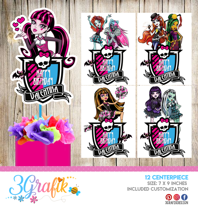Monster High Centerpiece : Edit, Download | party supplies