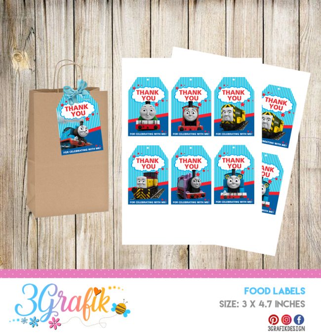 Thomas The Train – Thank You Tags – Printable - 3Grafik