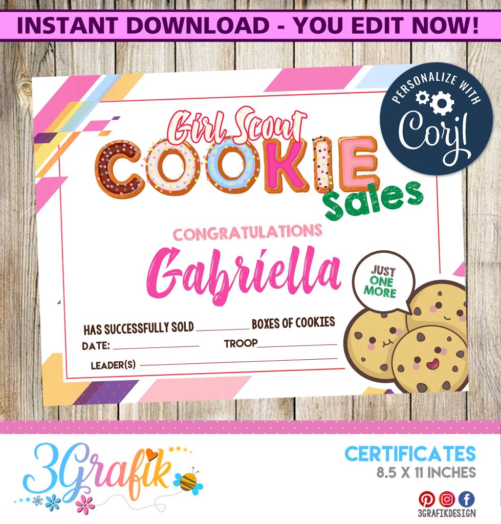 Cookies For Sales – Digital Template Certificate - 3Grafik