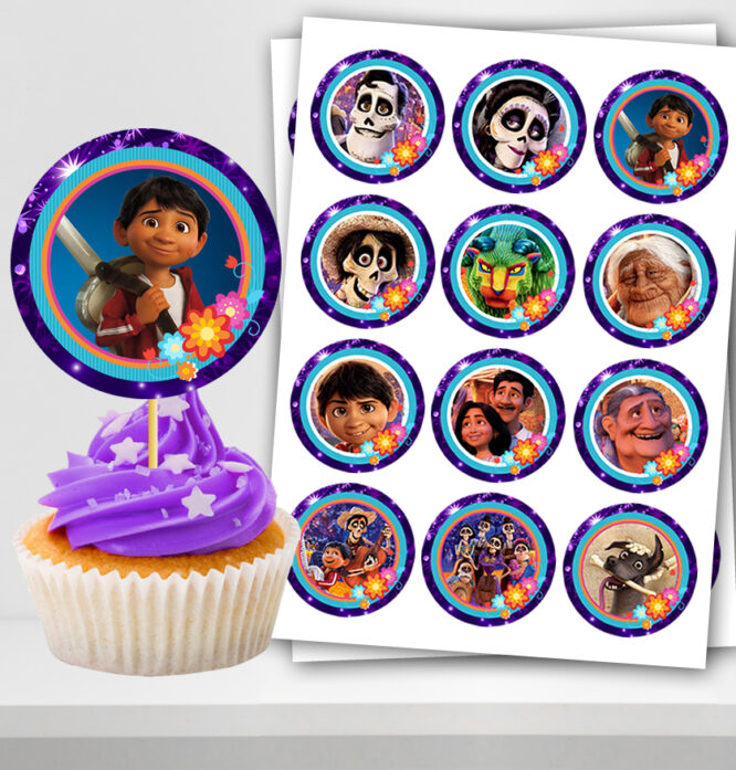Coco Cupcake Toppers – Printable Party Decorations for Kids Birthday ...
