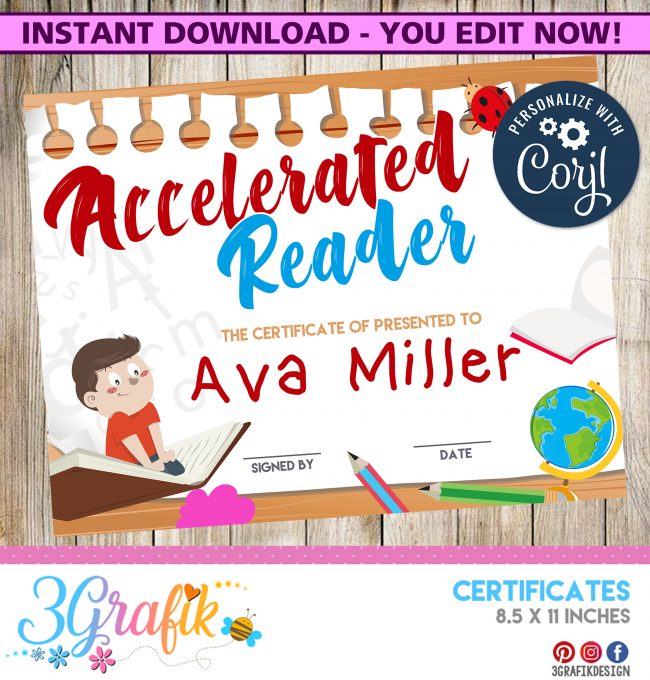 Accelerated Reader – Diploma – Printable - 3Grafik