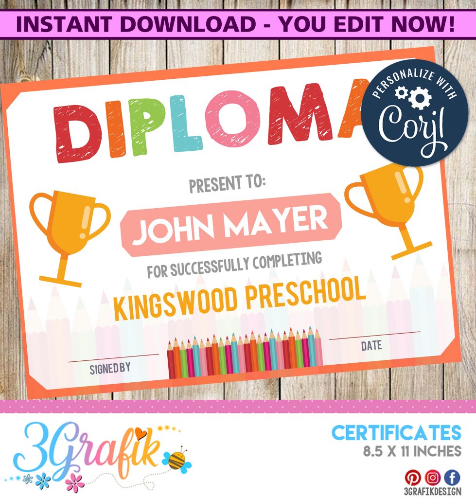 School – Digital Diploma Template - 3Grafik