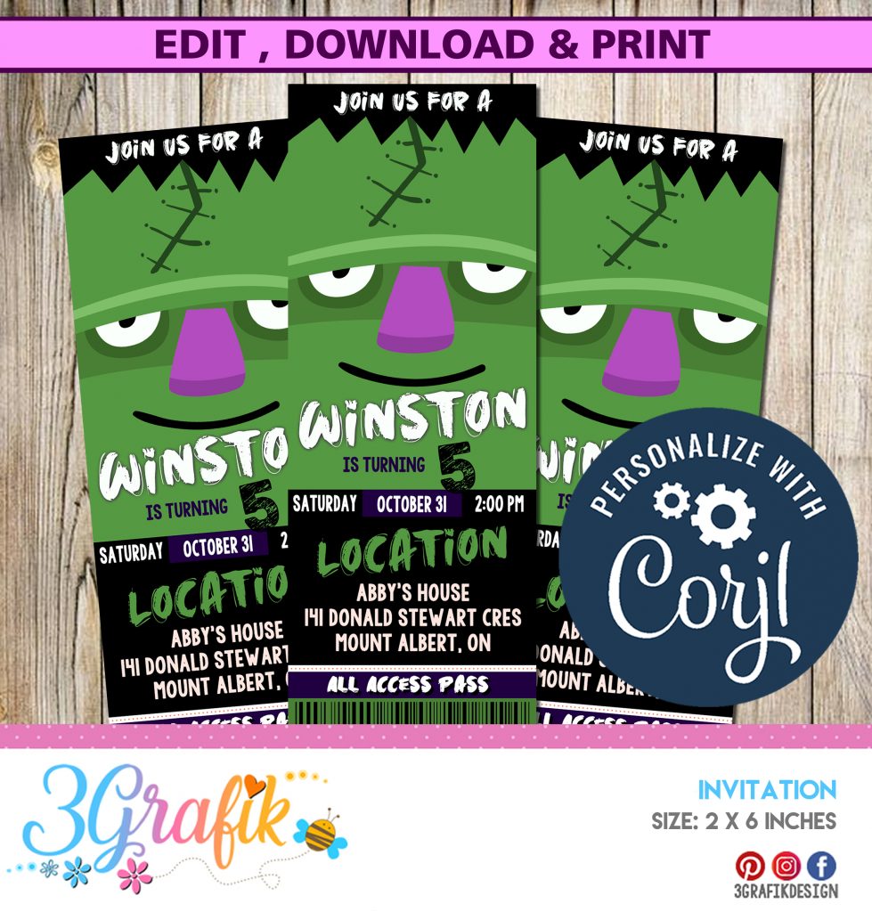 Halloween Party Ticket Invitation | Halloween Invitations | Costume party
