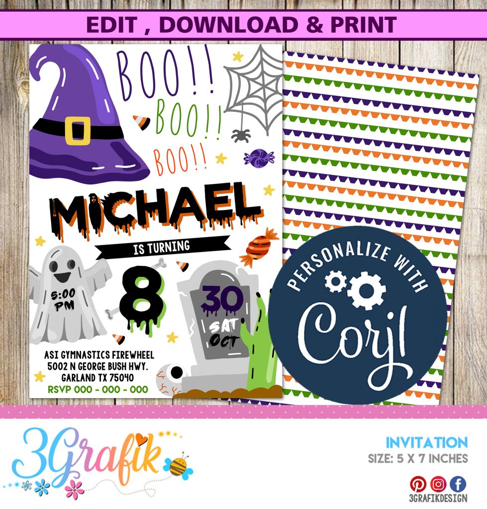 Boo Halloween invitation - Boo Bash Invitation | party supplies