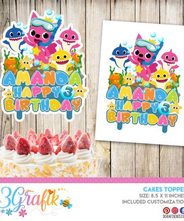 Baby shark cake topper printable Archives - 3Grafik | Printable ...