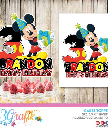 Mickey Mouse Cake Topper printable Archives - 3Grafik | Printable ...