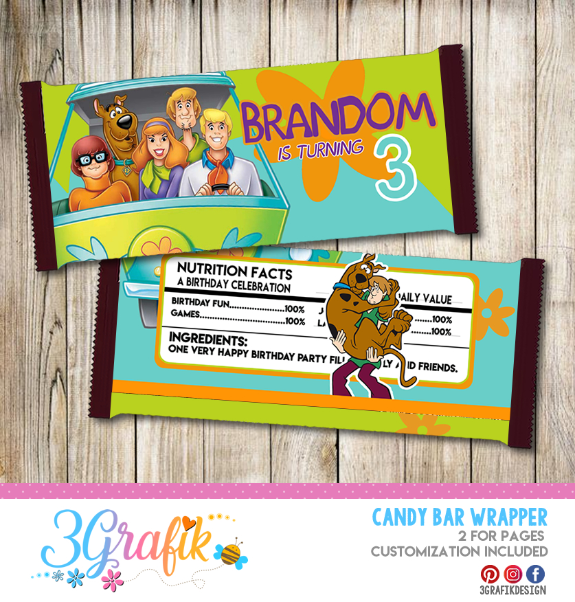 Scooby Doo Candy Bar Wrapper label | Scooby Doo Candy Bar hershy