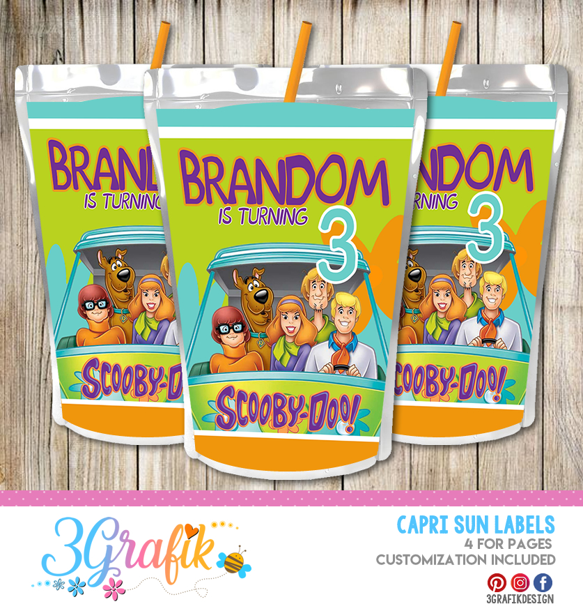Scooby Doo Caprisun Juice Label | Scooby Doo capri juice bags