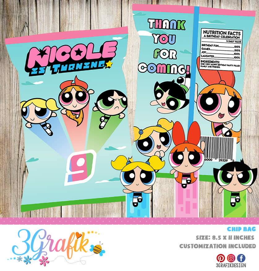 The Powerpuff Girls Chip Bag | The Powerpuff Girls Birthday party
