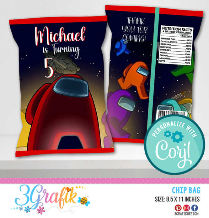 Among Us Chip Bag Template – Customizable in Corjl, Instant Download ...