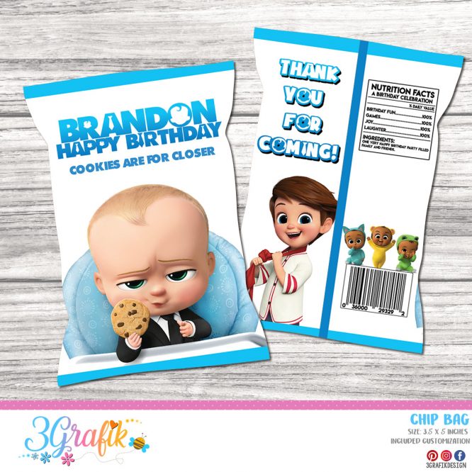 The Boss Baby Chip Bag | The Boss Baby party | The Boss Baby ideas