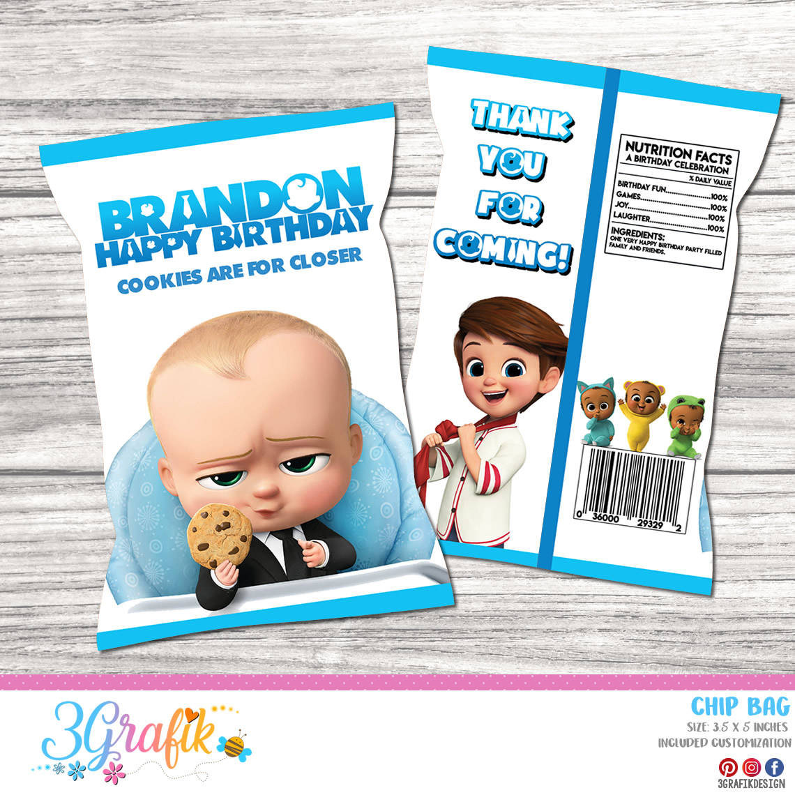 The Boss Baby Chip Bag | The Boss Baby party | The Boss Baby ideas