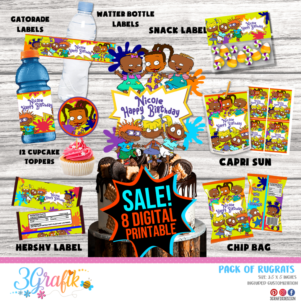 Party Rugrats Pack Printable | Rugrats chip bag | Rugrats DIY